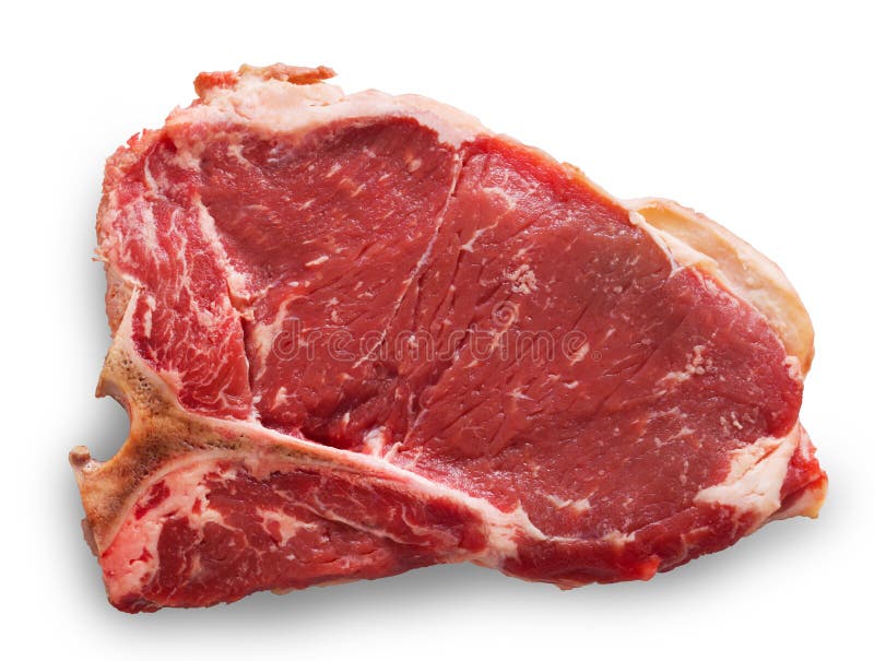 Carne Do Corte Do T-bone Isolada No Branco Foto de Stock - Imagem de ...