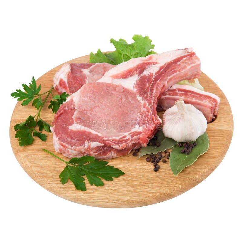 Carne Grezza Fresca Sulla Scheda Di Taglio Immagine Stock - Immagine di ...