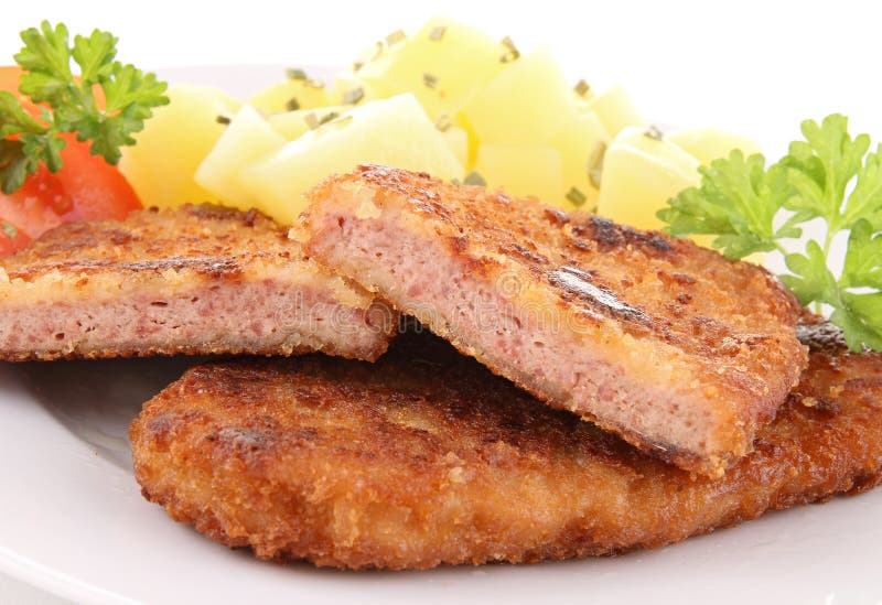 Carne impanata fotografia stock. Immagine di cucina, pranzo - 23222656