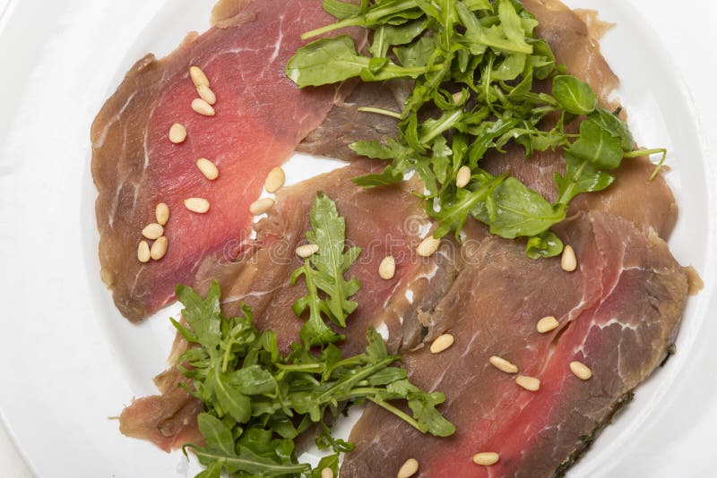 Carne salada stock image. Image of appetizer, arugula - 235702195