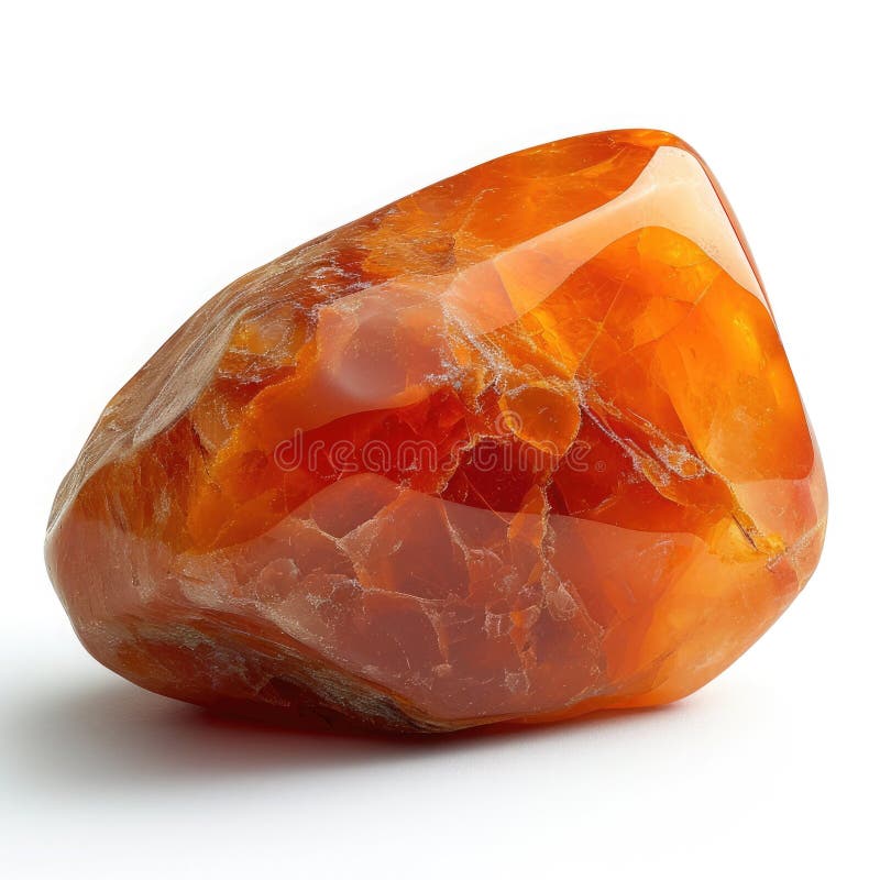 Carnelian Gemstone on White Background Stock Image - Image of generated ...