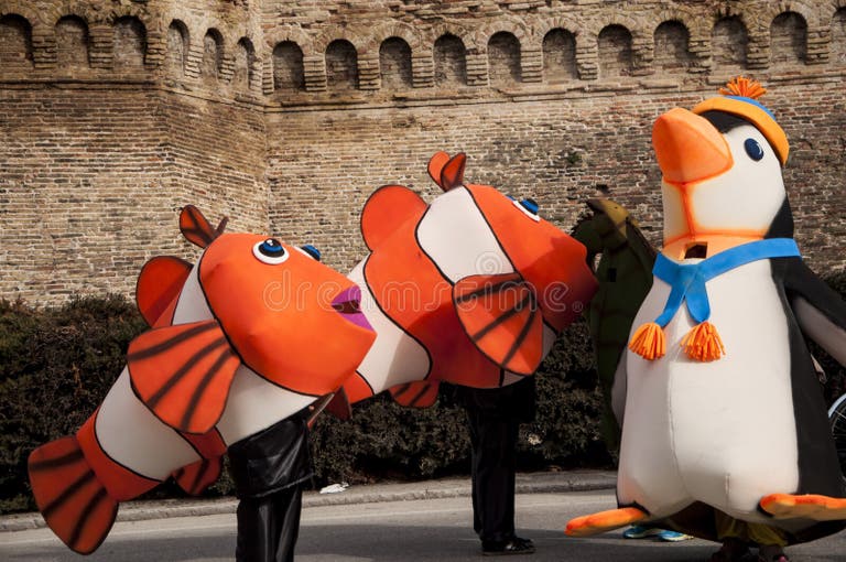 Carnival 2014 Fish and Penguin Mask Editorial Stock Image - Image of ...