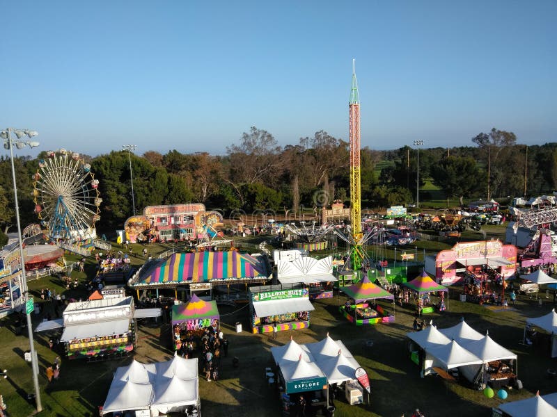 Carnival sky view at night stock photo. Image of circus - 57034624
