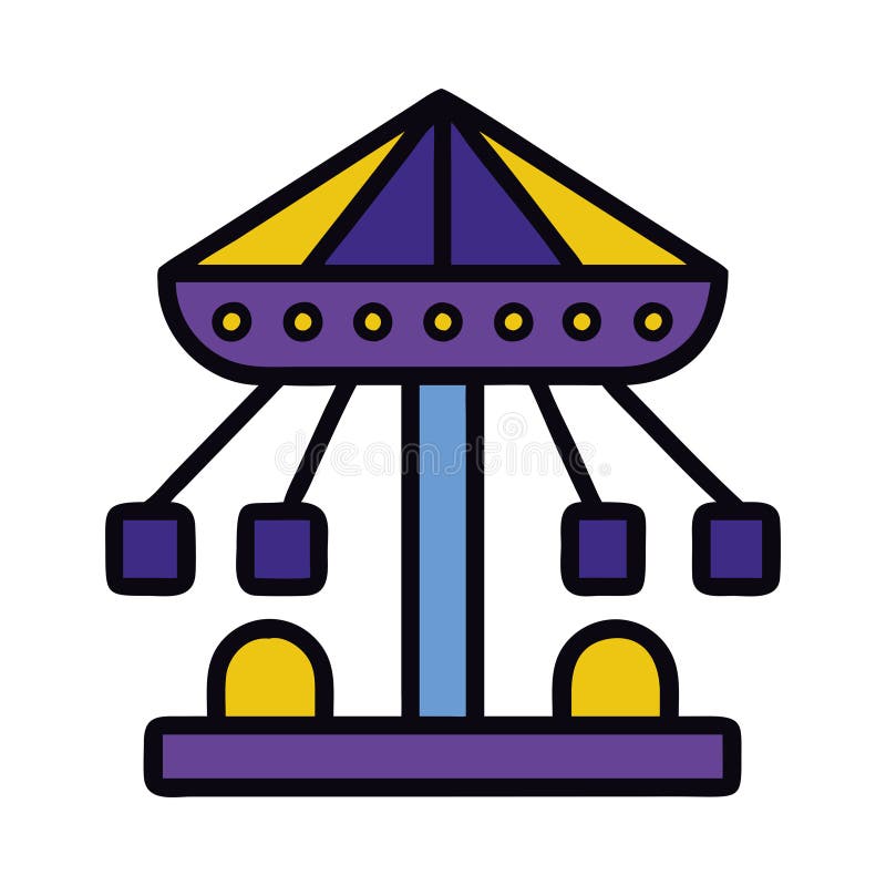 Carnival carousel icon stock illustration. Illustration of attractions ...