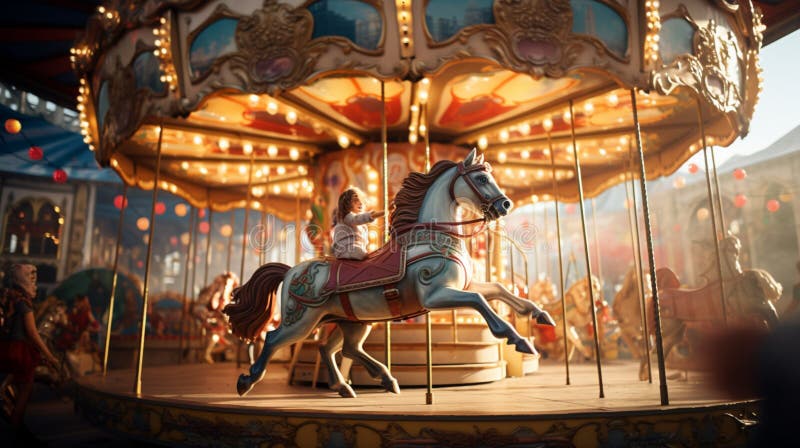 A Carnival Carousel with Whirlwind Birthday Fun Stock Photo - Image of ...