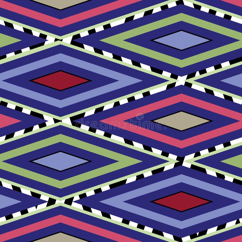 Carnival of Color, Colorful Diamond Shapes with Black and White Borders ...