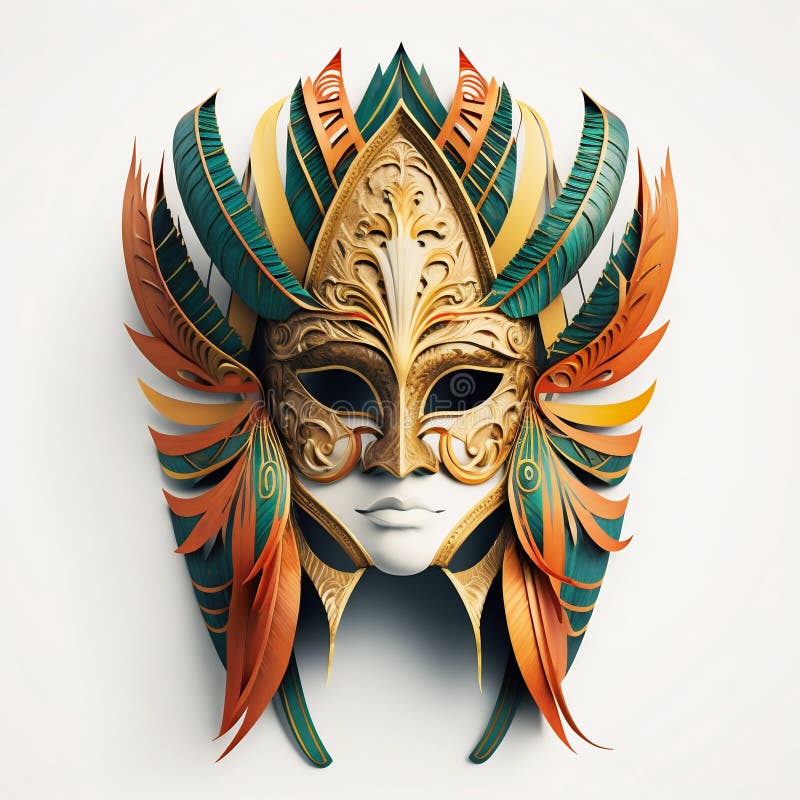Carnival Colorful Mask. Generative AI Stock Illustration - Illustration ...