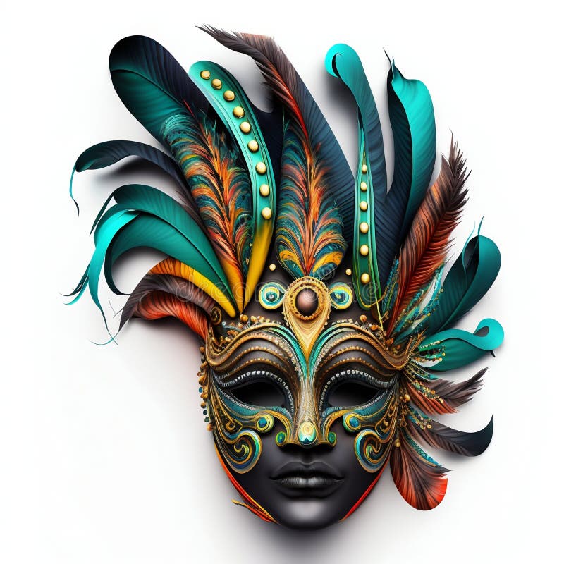 Carnival Colorful Mask. Generative AI Stock Illustration - Illustration ...