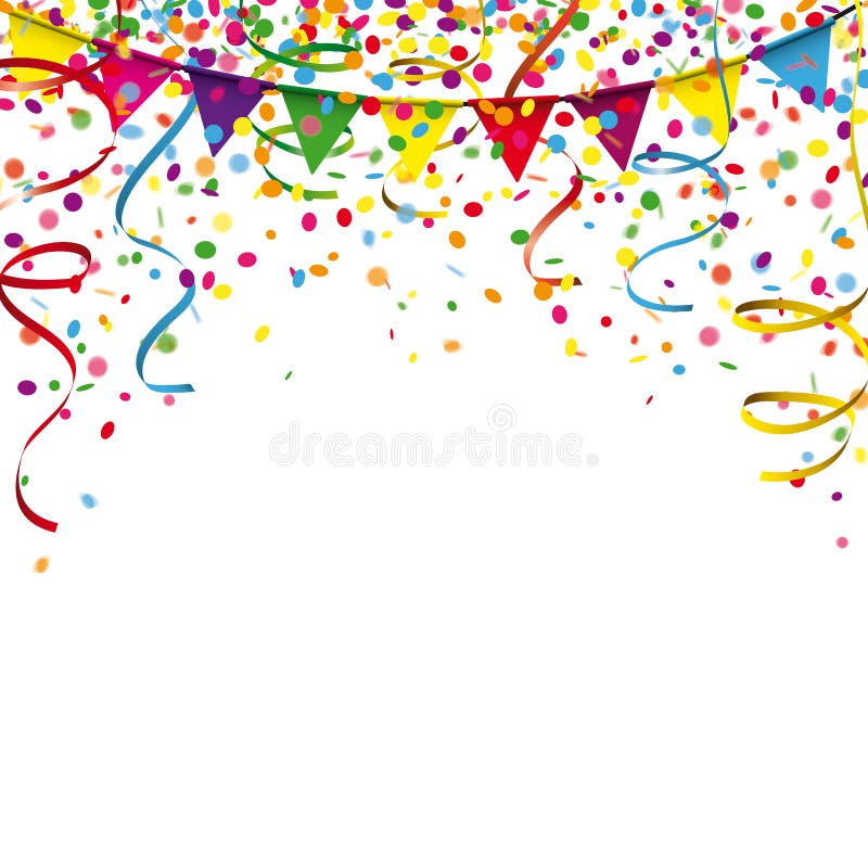 Carnival Confetti Ribbons Festoon Header Transparent Stock Vector ...