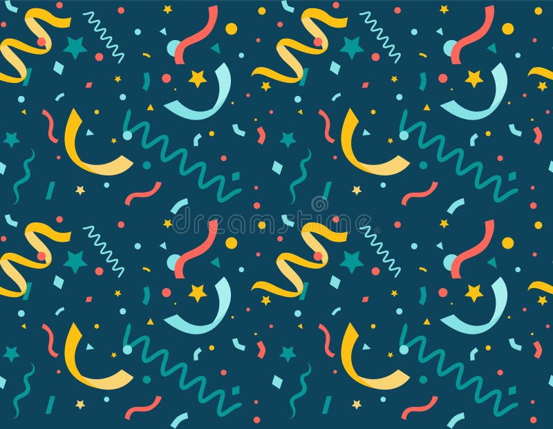 Carnival Confetti Seamless Pattern Stock Vector - Illustration of ...