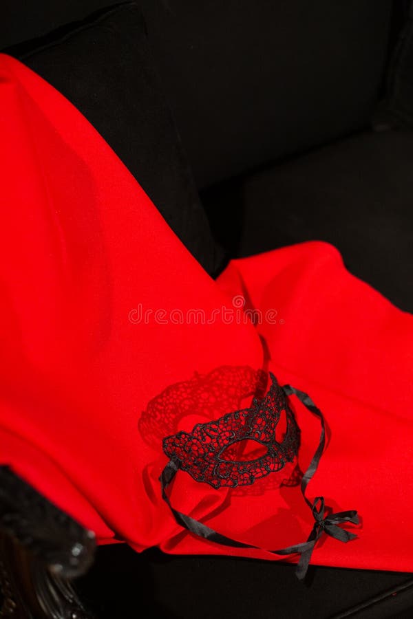 Carnival Costume Red Black Clothes Mask Party Stock Image - Image of ...