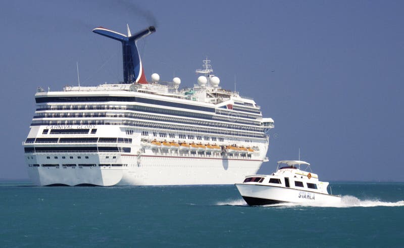 Carnival Cruise Ship and Tender in Belize Editorial Image - Image of ...
