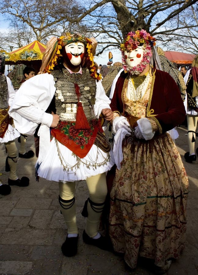 Carnival custom in Greece editorial stock image. Image of boules ...