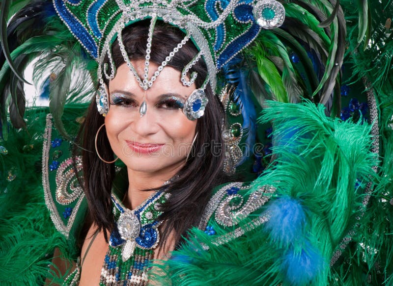 Carnival dancer stock image. Image of blue, event, brazil - 9064717