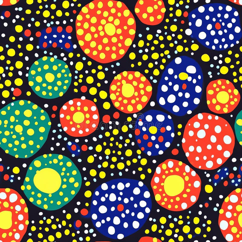 A Carnival Dot Pattern, with Bright, Playful Colors and Confetti-like ...