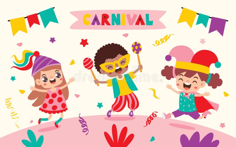 Carnival Drawing with Colorful Elements Stock Illustration ...
