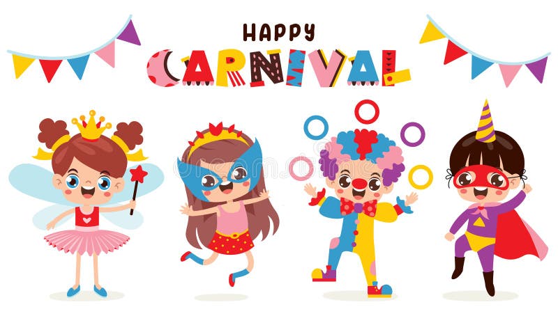 Carnival Drawing with Colorful Elements Stock Illustration ...