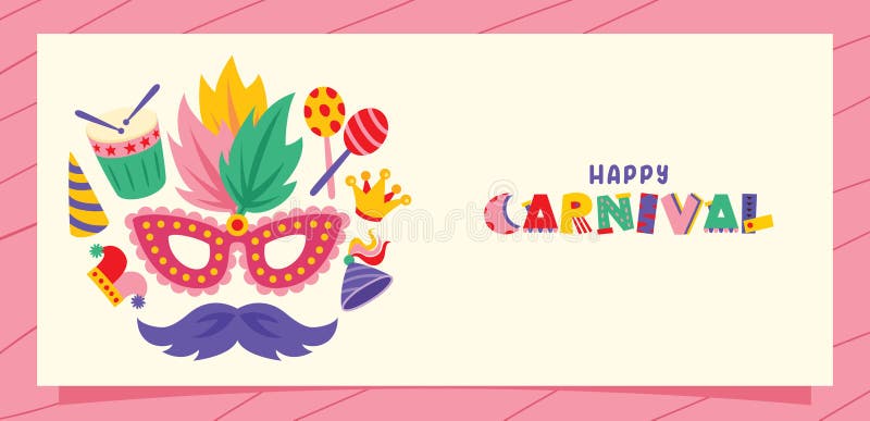 Carnival Drawing with Colorful Elements Stock Illustration ...