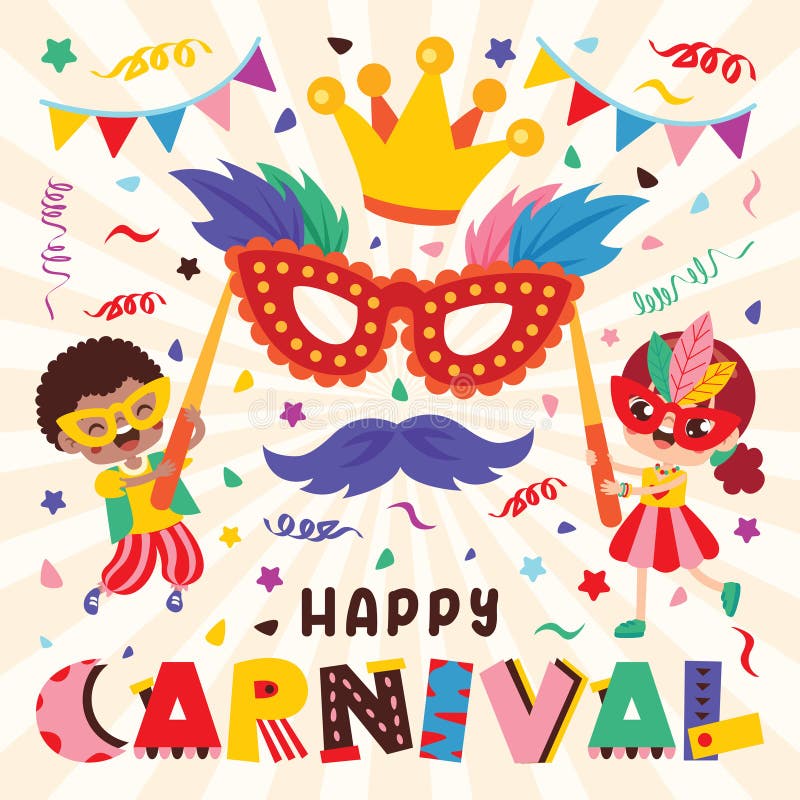 Carnival Drawing with Colorful Elements Stock Illustration ...