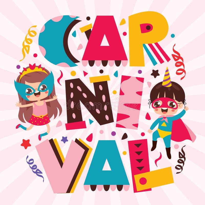 Carnival Drawing with Colorful Elements Stock Illustration ...