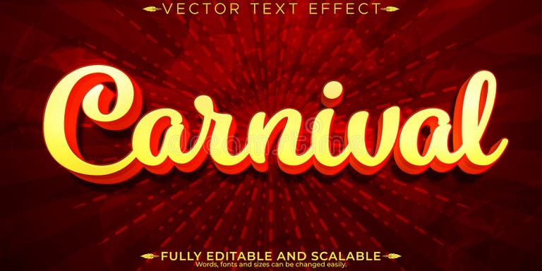 Carnival Editable Text Effect, Vintage Circus Text Style Stock Vector ...