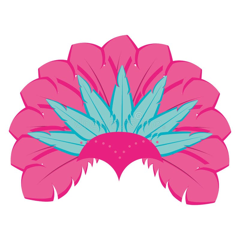 Carnival Top Hat with Feathers Stock Vector - Illustration of feathers ...