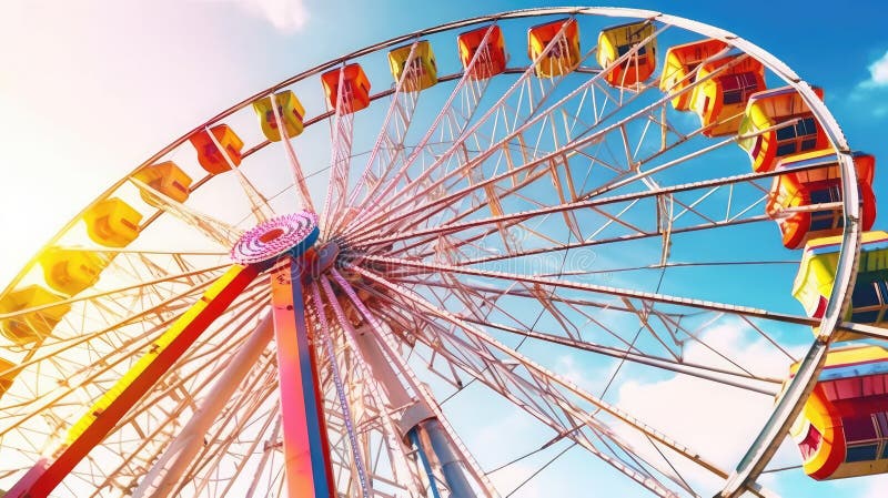 Carnival Ferris Wheel Fun Park Entertainment. Generative AI Stock ...