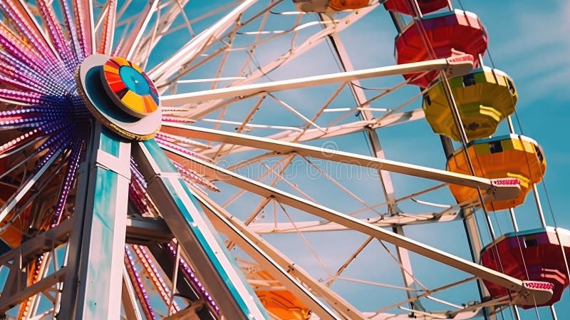 Carnival Ferris Wheel Fun Park Entertainment. Generative AI Stock ...