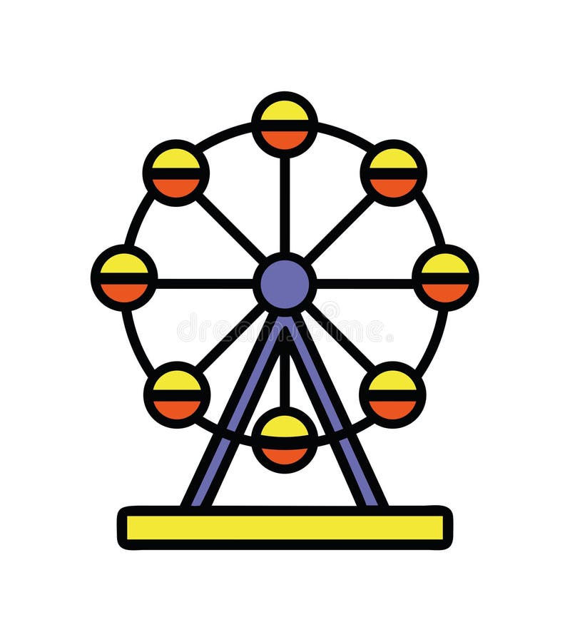 Carnival ferris wheel icon stock vector. Illustration of event - 361305582