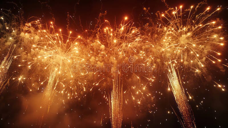 Carnival Fireworks Extravaganza. Dazzling Night Sky Illumination Stock ...