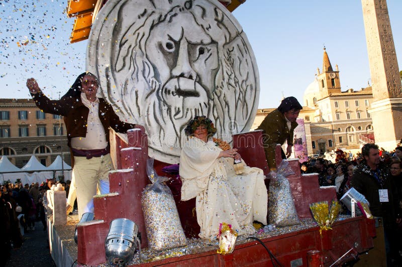 Carnival float in Rome editorial image. Image of della - 249251020
