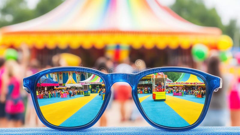 Carnival Fun Reflected in Sunglasses Stock Image - Image of celebration ...