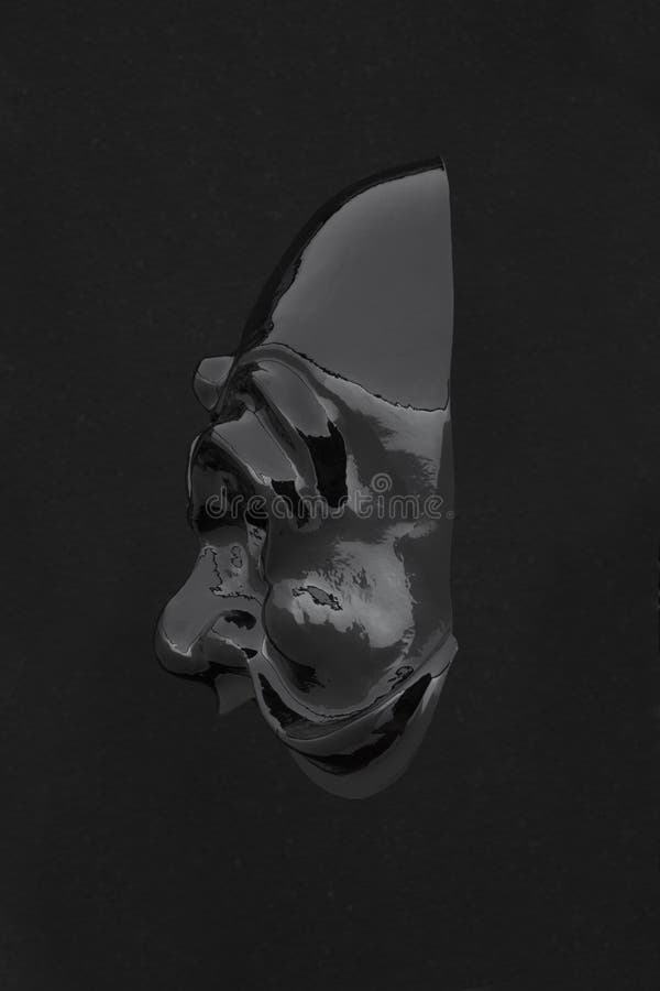 Carnival Glossy Black Mask Profile on Black Stock Image - Image of ...