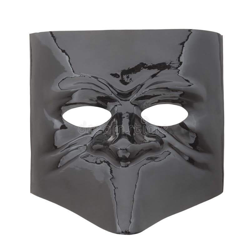 Carnival Glossy Black Mask Profile on Black Stock Image - Image of ...