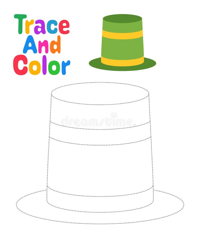 Carnival Hat Tracing Worksheet for Kids Stock Vector - Illustration of ...