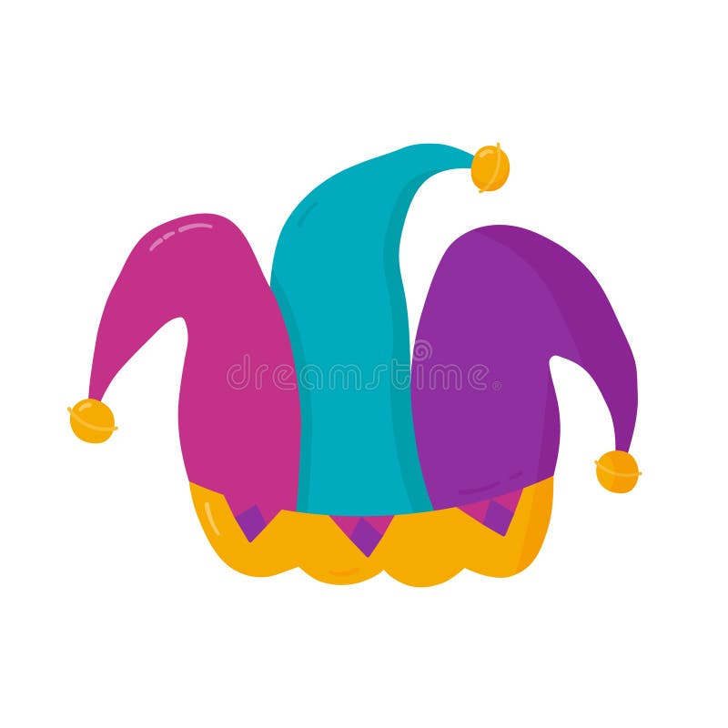 Jester hat with bells. stock illustration. Illustration of isolated ...