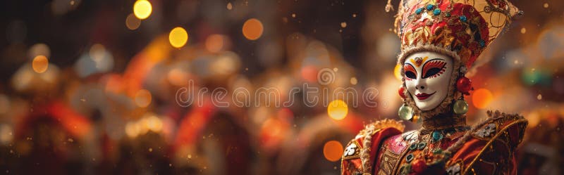 Carnival Header Bokeh Lights Person Stock Illustration - Illustration ...