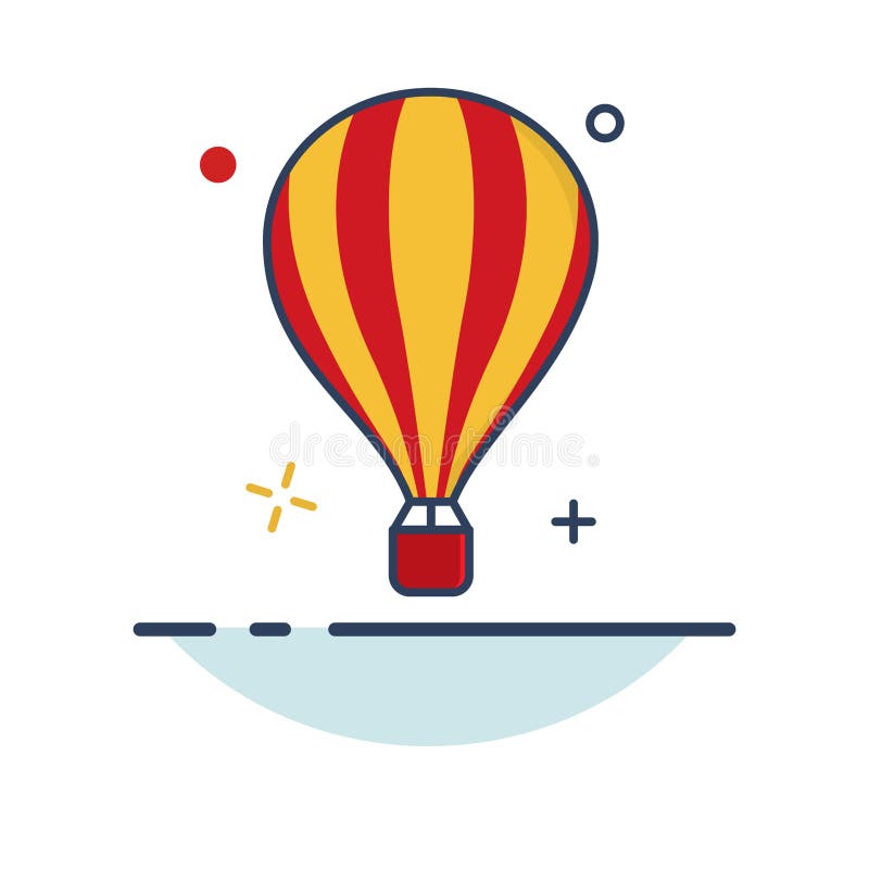 Flying Balloon Icon - with Outline Filled Style Stock Vector ...