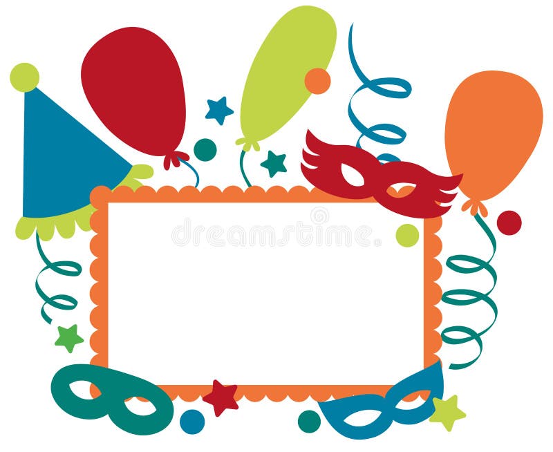 Carnival invitation frame stock vector. Illustration of mask - 48977212