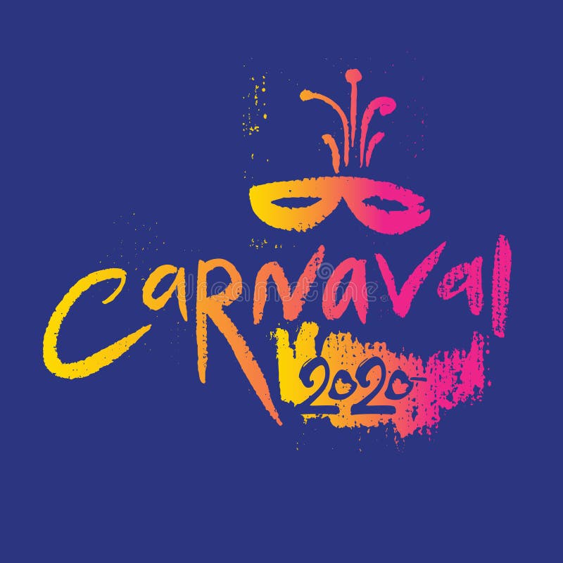 Carnival 2020 Logo in Spanish. Vector Handwritten Logo Stock ...