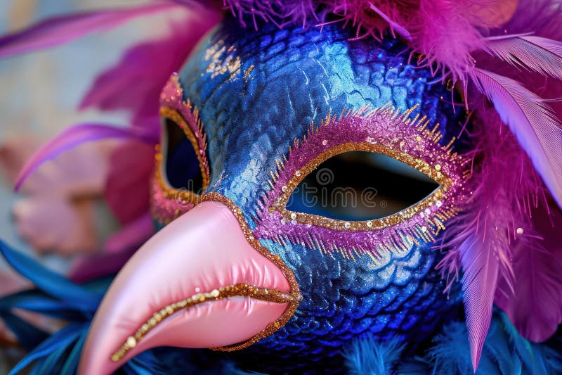 Carnival Mardi Gras Mask in Form of Bird. Generative AI Stock Image ...