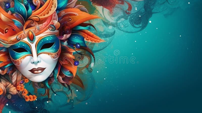 Carnival Mask Banner with Space for Text. Generative AI Stock ...
