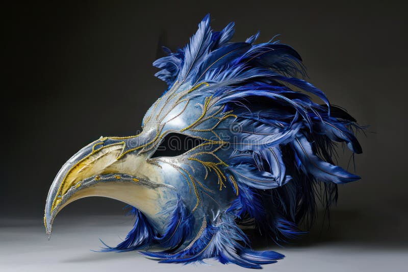 Carnival Mask with Bird Beak and Feathers, Mardi Gras. Generative AI ...