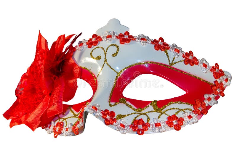 Carnival Mask Bow Decoration Flowers Border White Stock Image - Image ...