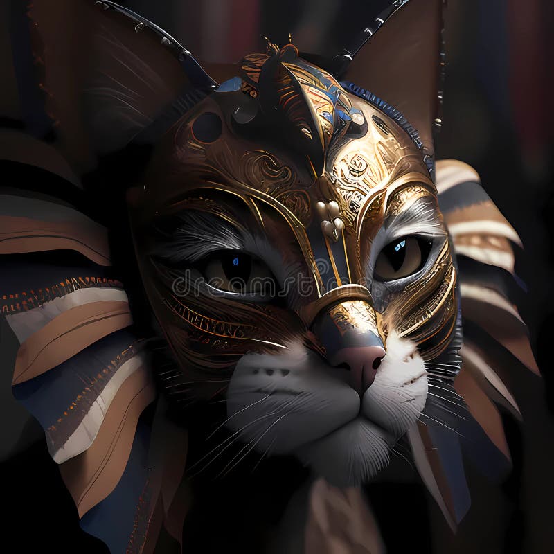 Carnival Mask. Cat in a Carnival Mask. Masquerade. Generative Ai. Copy ...