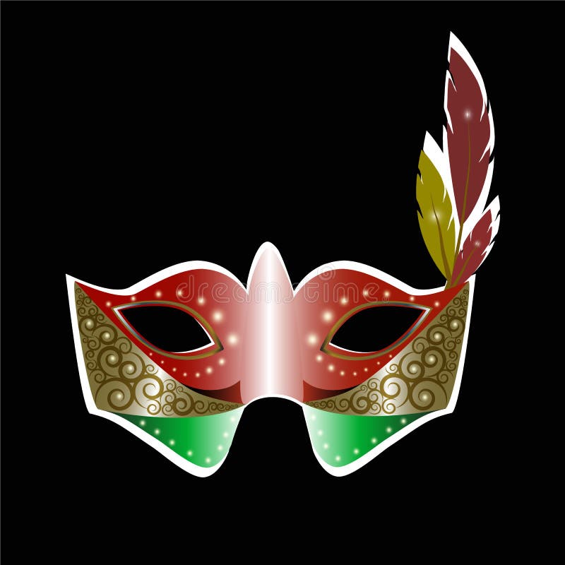 Mask and feather stock vector. Illustration of party - 141235676