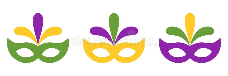 Carnival Mask in Flat Style Isolated Stock Vector - Illustration of ...