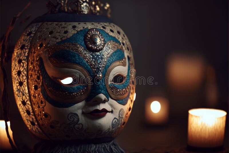 Carnival Mask in the Night, Creative Ai Stock Photo - Image of ...