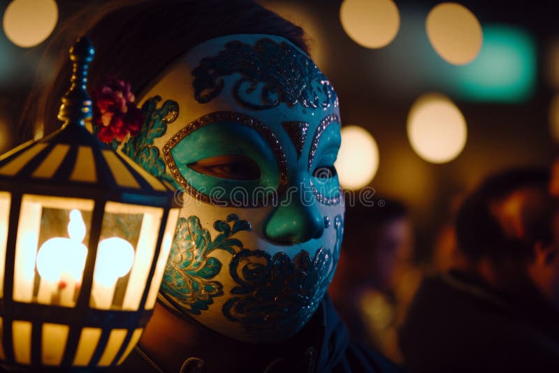 Carnival Mask in the Night, Creative Ai Stock Photo - Image of ...