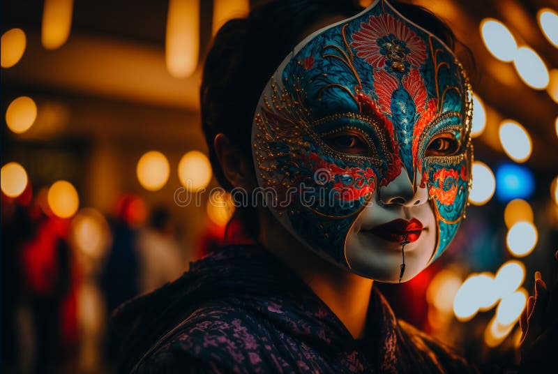 Carnival Mask in the Night, Creative Ai Stock Photo - Image of eyes ...